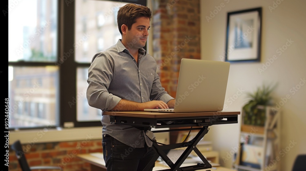 Standing Desk: A desk designed to be used while standing, fostering ...