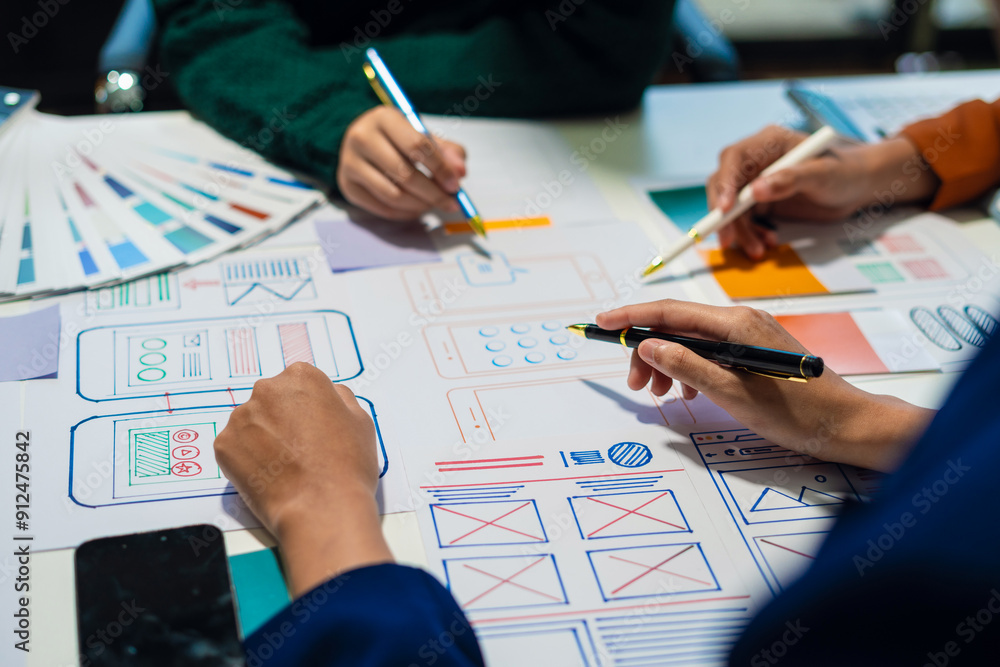Creative digital development agency. developer team brainstorming on ...