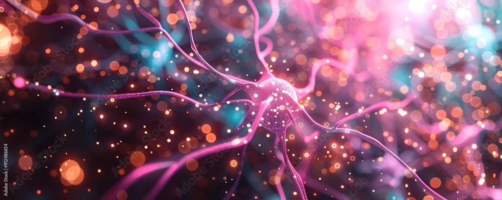 Deep learning model illustration with interconnected nodes, vibrant and ...