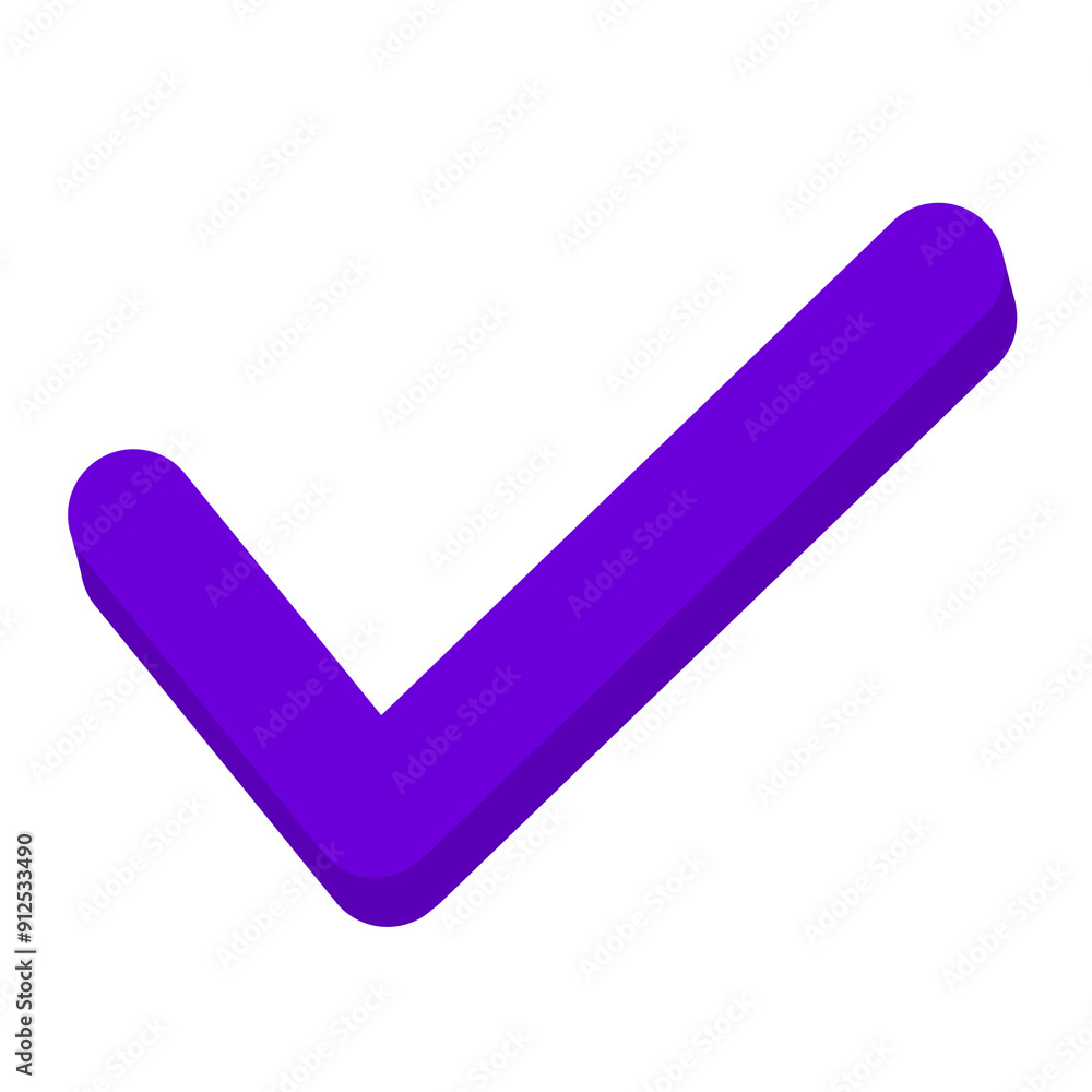 Ilustrace 3D checkmark icon on transparent background, png. Check mark ...