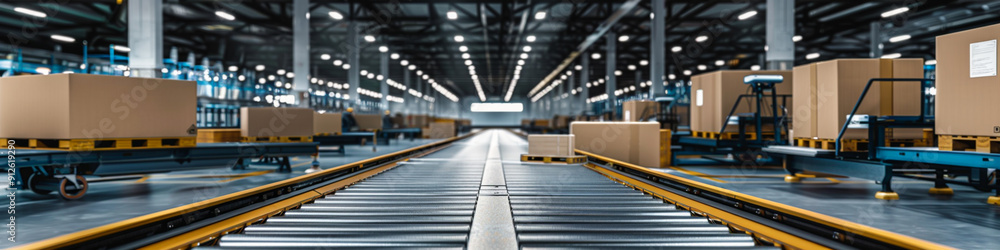 Smart logistics center with automated AI sorting and routing systems ...