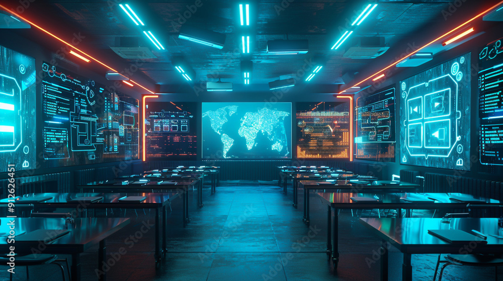 Digital classroom with AI-assisted teaching tools, advanced education ...