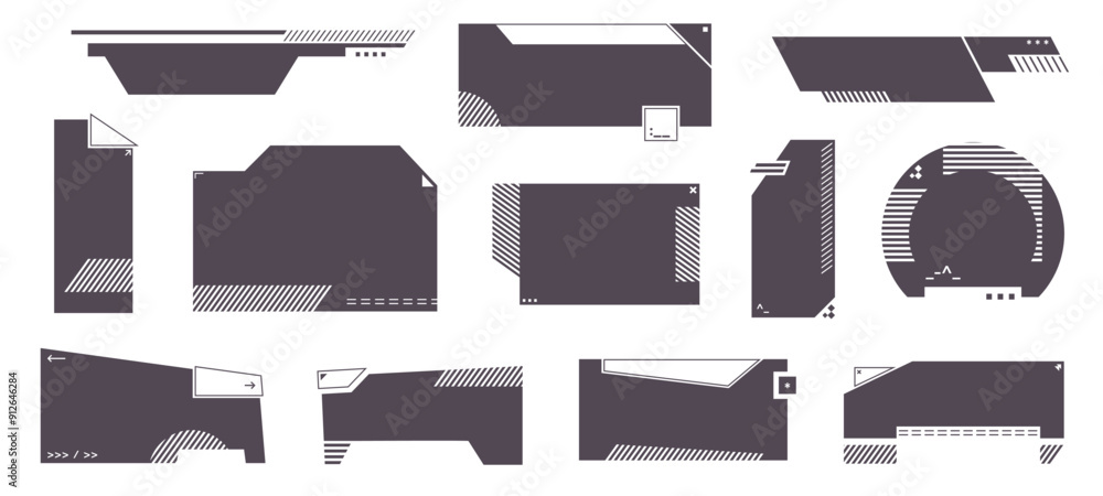 Futuristic digital interface. Abstract tech UI elements, modern sci-fi ...