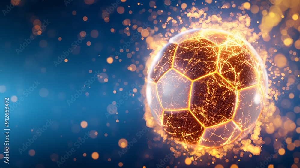 Dynamic Soccer Ball in Motion complete with Sparkling Effects that ...