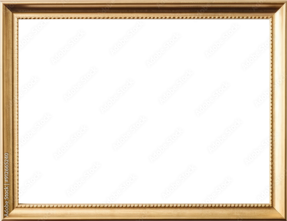 Gold photo frame isolated on transparent background. PNG Stock ...