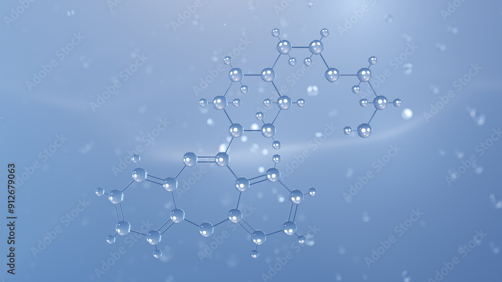 quetiapine molecular structure, 3d model molecule, atypical ...