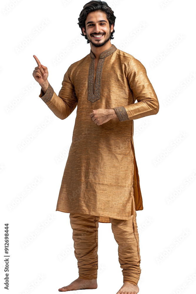 Handsome Young Indian Man in Traditional Attire Smiling Confidently ...