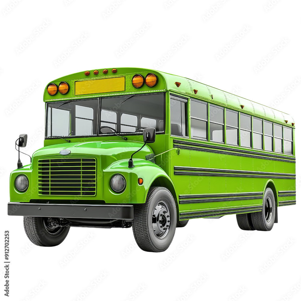 Green eco-friendly bus with transparent background clipart isolate for ...