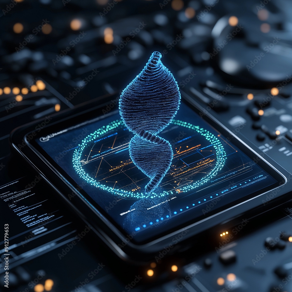 Biometric authentication using DNA scanning Stock Illustration | Adobe ...
