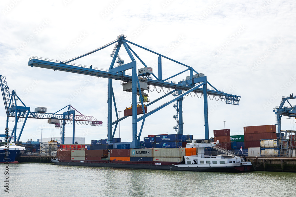Netherlands Rotterdam July 2024 - Cargo terminal at the freight and ...
