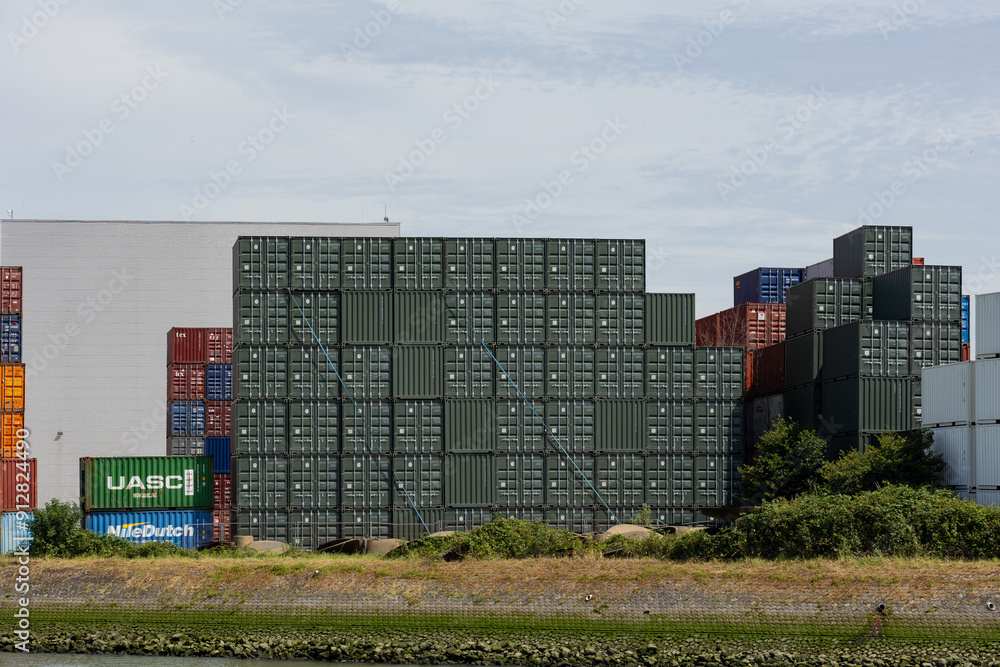 Netherlands Rotterdam July 2024 - Cargo terminal at the freight and ...