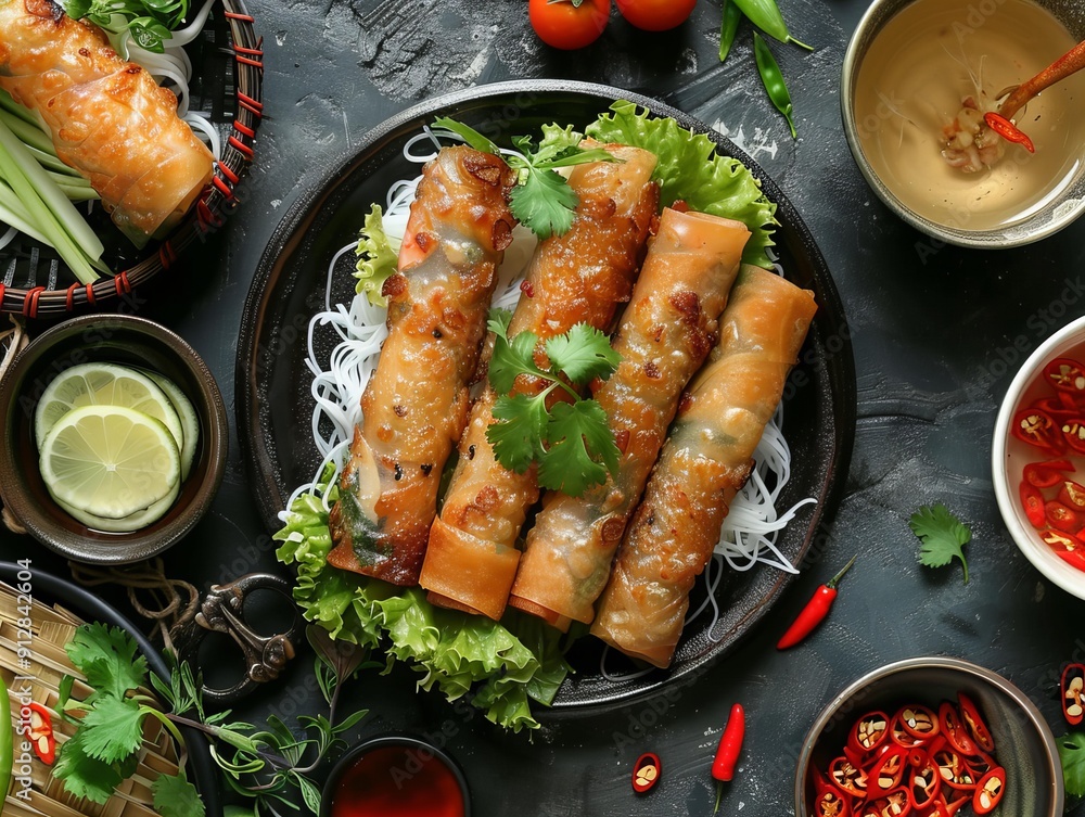 Nem Ran / Cha Gio. The most popular Vietnamese dishes. Fried spring ...