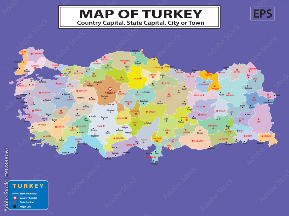 Geography politics map of countries. Map of country with capital, state ...