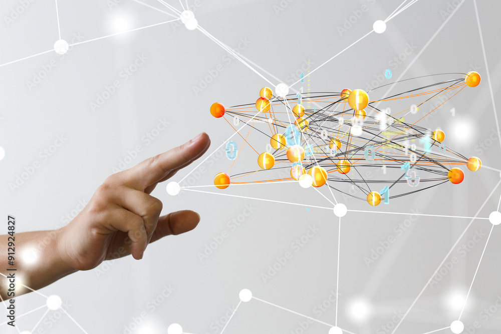 Global Network Blockchain 3d Illustration Neural Networks And Artificial Intelligence