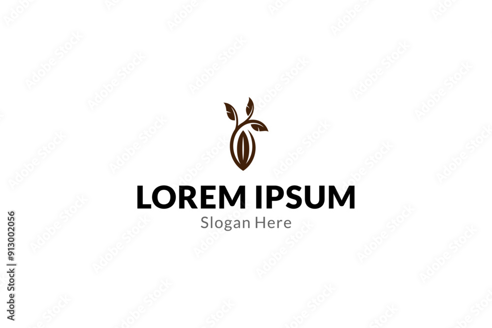 cacao fruit logo in brown color in simple flat vector design Stock ...