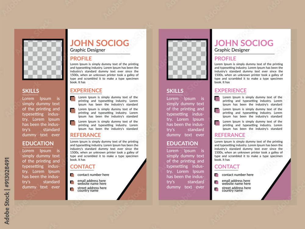 creative modern resume design and resume template design Stock Vector ...