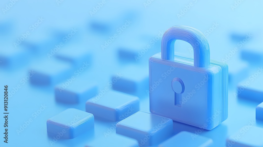 Secure data concept image with padlock on digital background ...