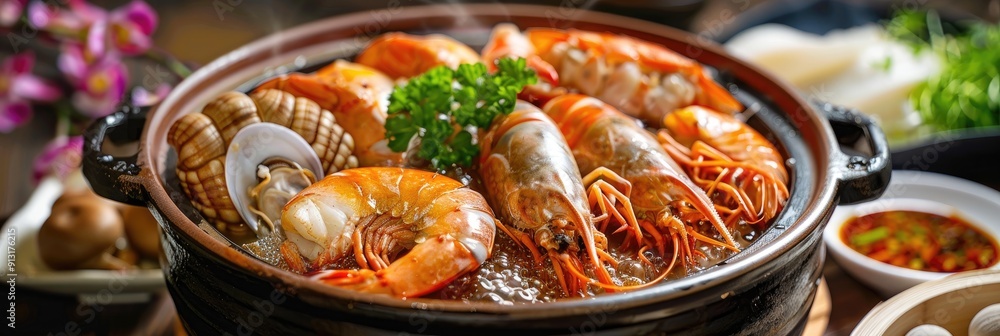 Premium Seafood Clay Pot Traditional Chinese New Year Peng Cai with Big ...