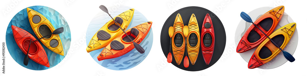 Kayaks clipart collection, symbol, logos, icons isolated on transparent ...