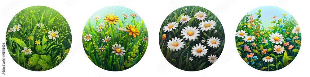 Meadow clipart collection, symbol, logos, icons isolated on transparent ...