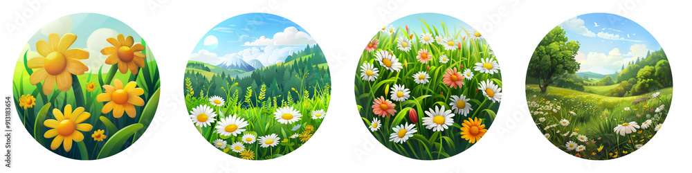 Meadow clipart collection, symbol, logos, icons isolated on transparent ...