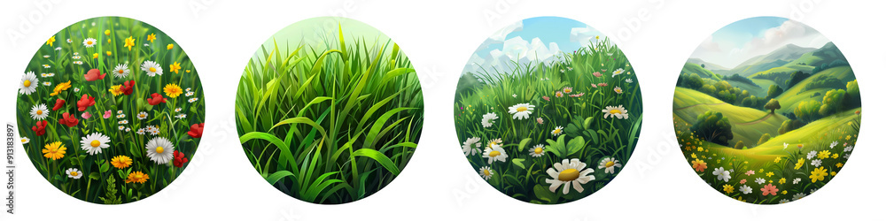 Meadow clipart collection, symbol, logos, icons isolated on transparent ...