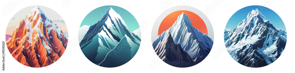 Summits clipart collection, symbol, logos, icons isolated on ...