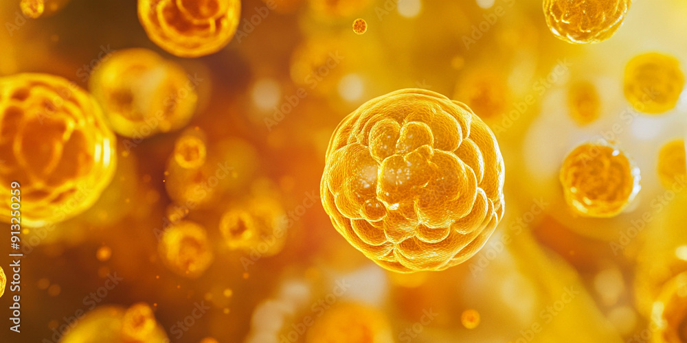Microscopic Examination of Yellow Cell Division Stock Photo | Adobe Stock