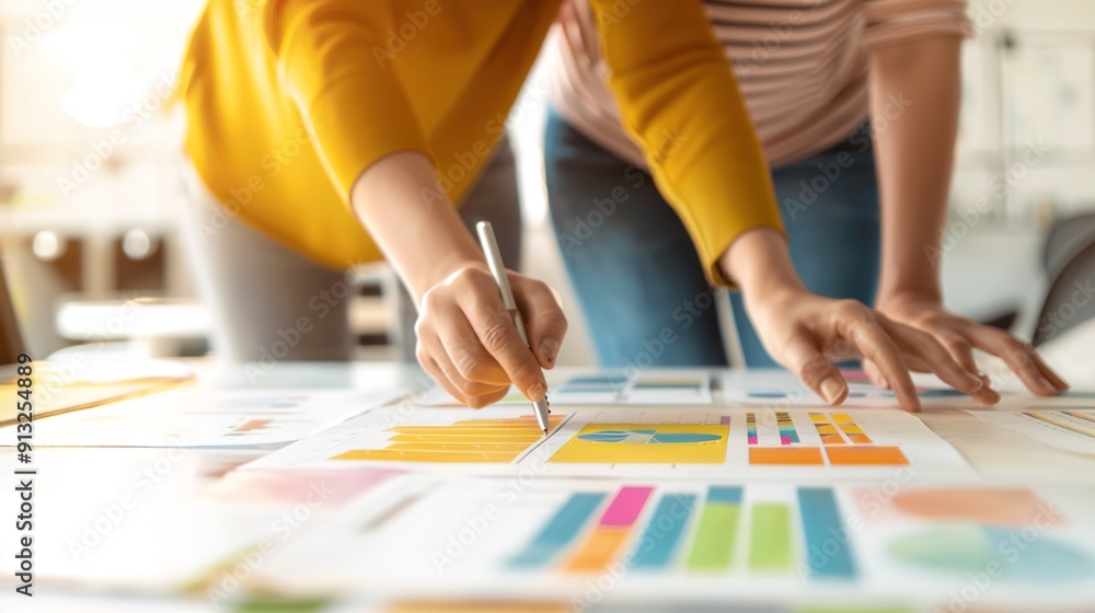 Creative Marketing Team Brainstorming Ad Campaign Ideas with Charts and ...