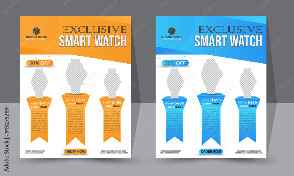 innovative smartwatch flyer design with bold and vibrant visuals for ...