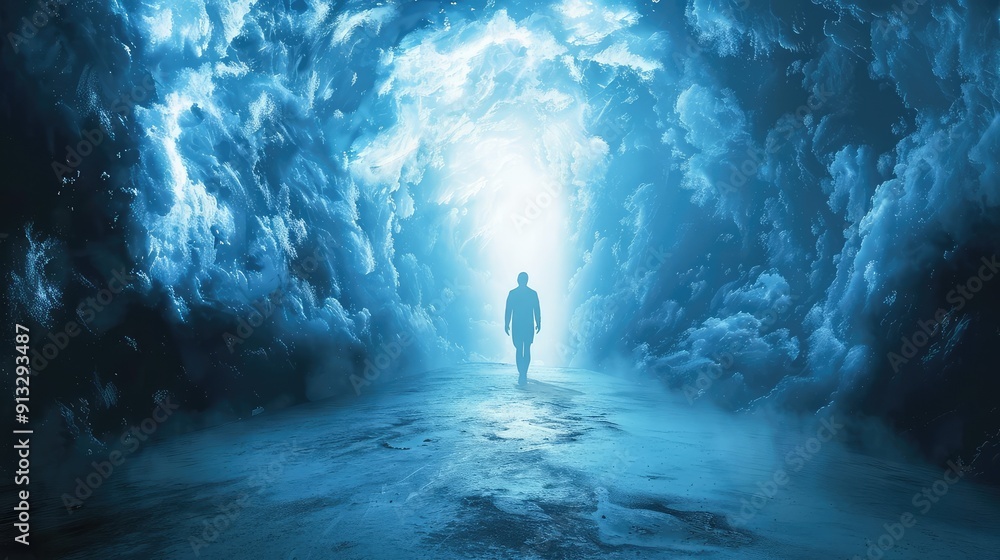 Life, Death, and Eternity - Conceptual Illustration of Afterlife ...
