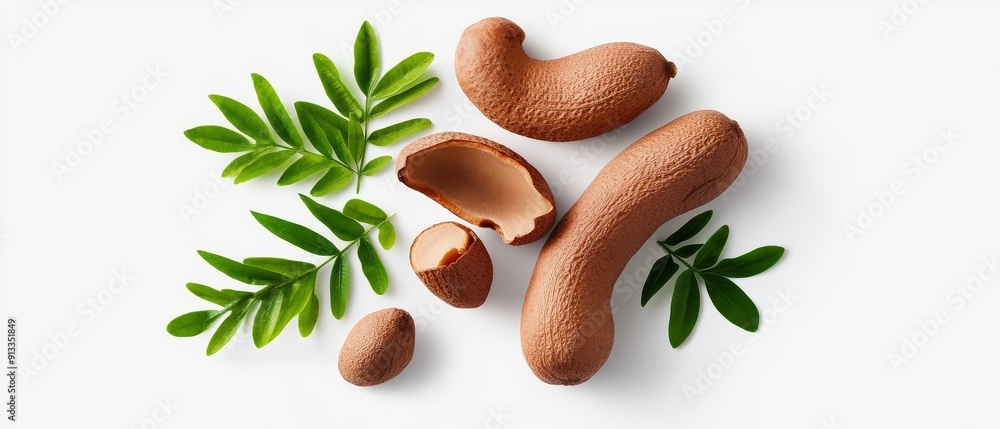 Cross-section view of tamarind, revealing the inner pulp. Surrounded by ...