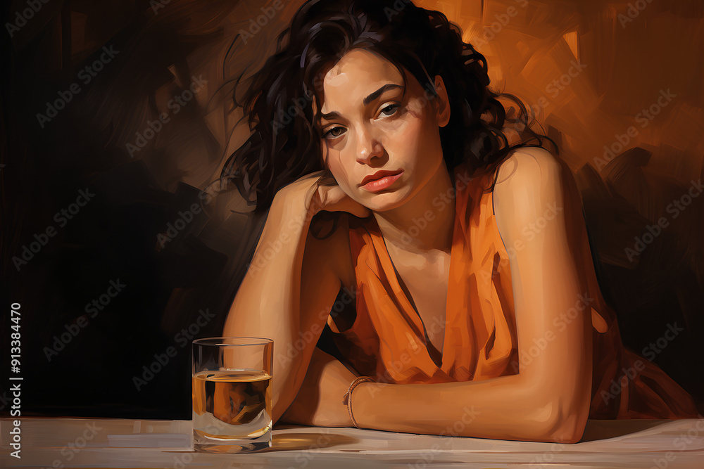 Alcohol addiction, Portrait of a lonely and desperate drunk hispanic ...
