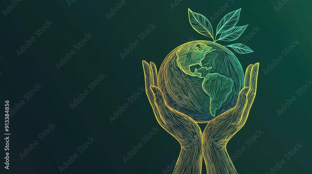 Minimalist vector background for World Environment Day, featuring earth ...