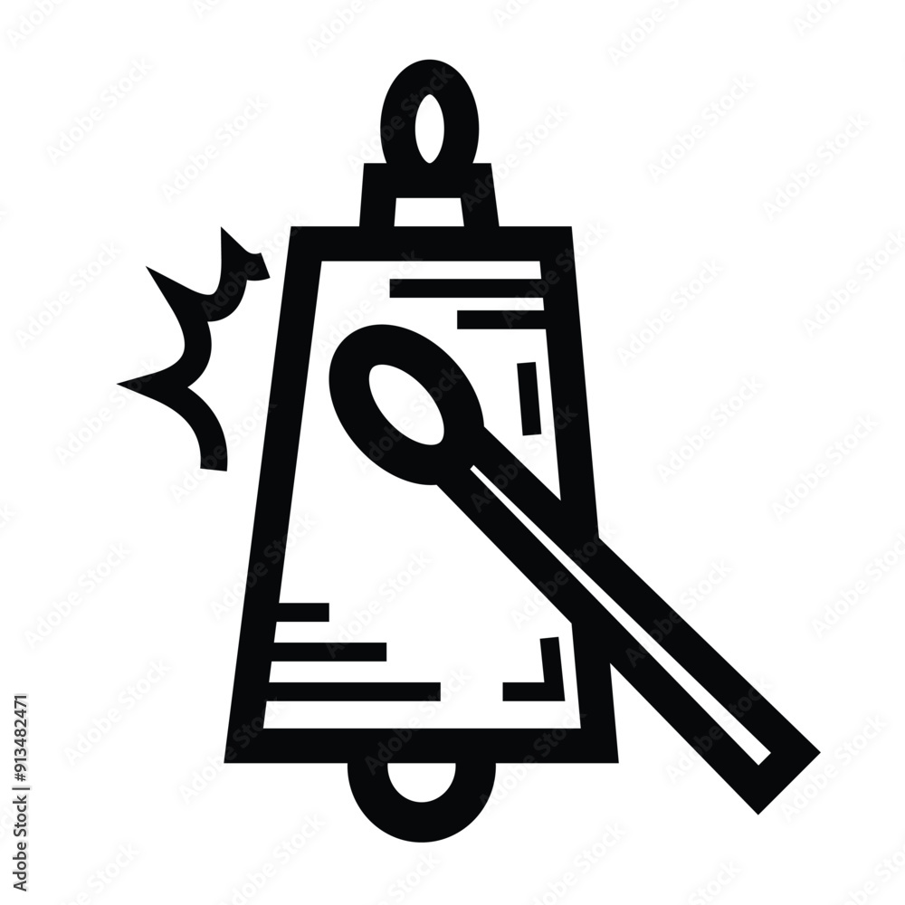 Cow bell icon illustration isolated on square white background. Simple ...