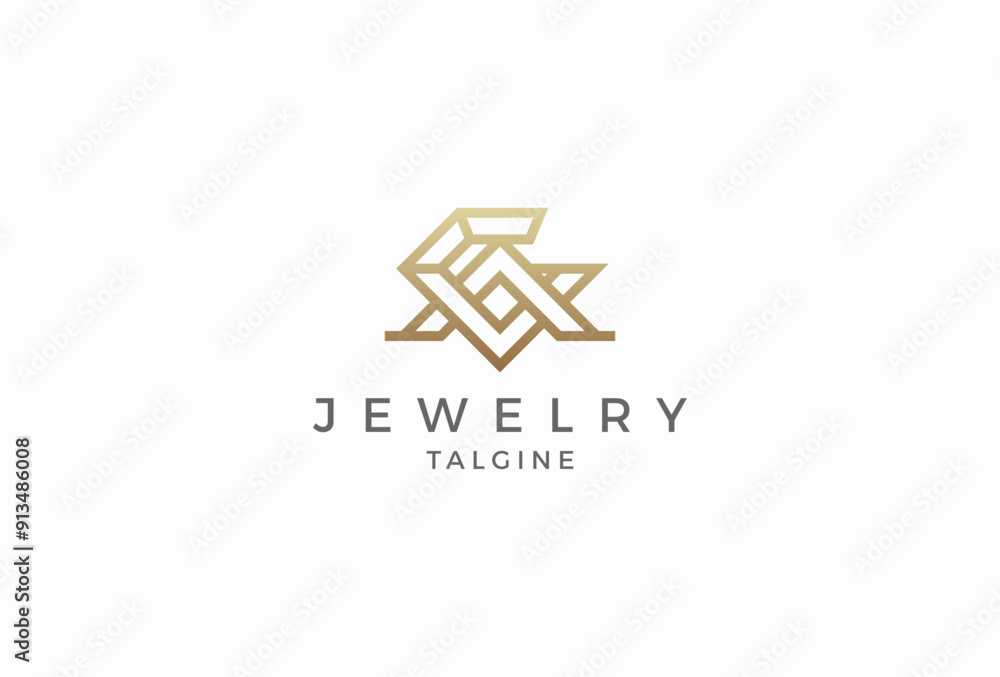 Diamond logo design, diamonds form the letter G and A, jewelry logo ...