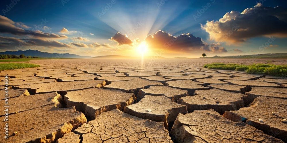 Cracked earth surface due to earthquake aftermath, earthquake, fault ...