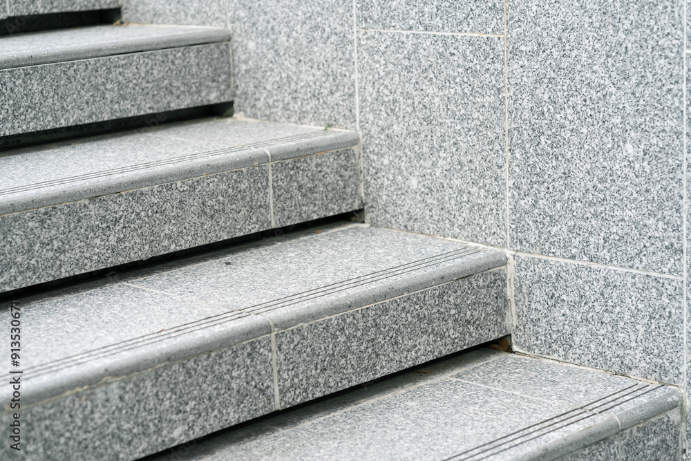 Abstract stairs in black and white, abstract steps, stairs in the city ...