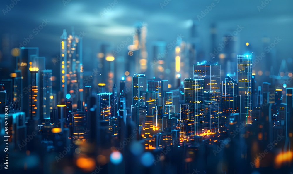 Blockchain in Real Estate Transactions, digital map of key US cities ...
