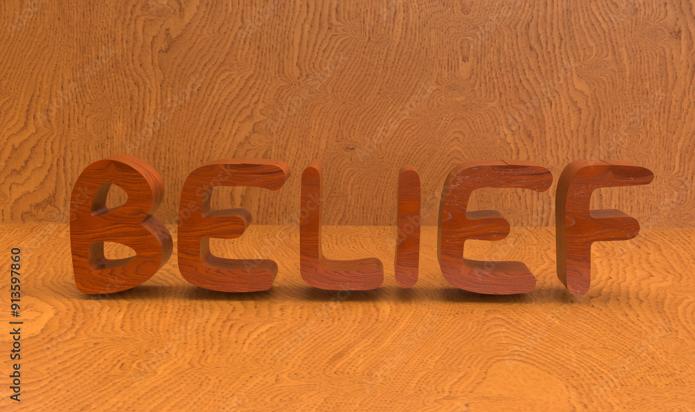 belief word in 3d on wooden background Stock Illustration | Adobe Stock
