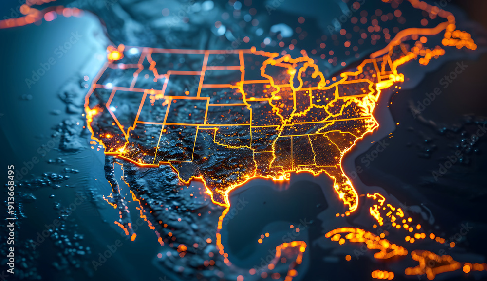 Industry 4.0 in North America, map of industrial zones across the USA ...