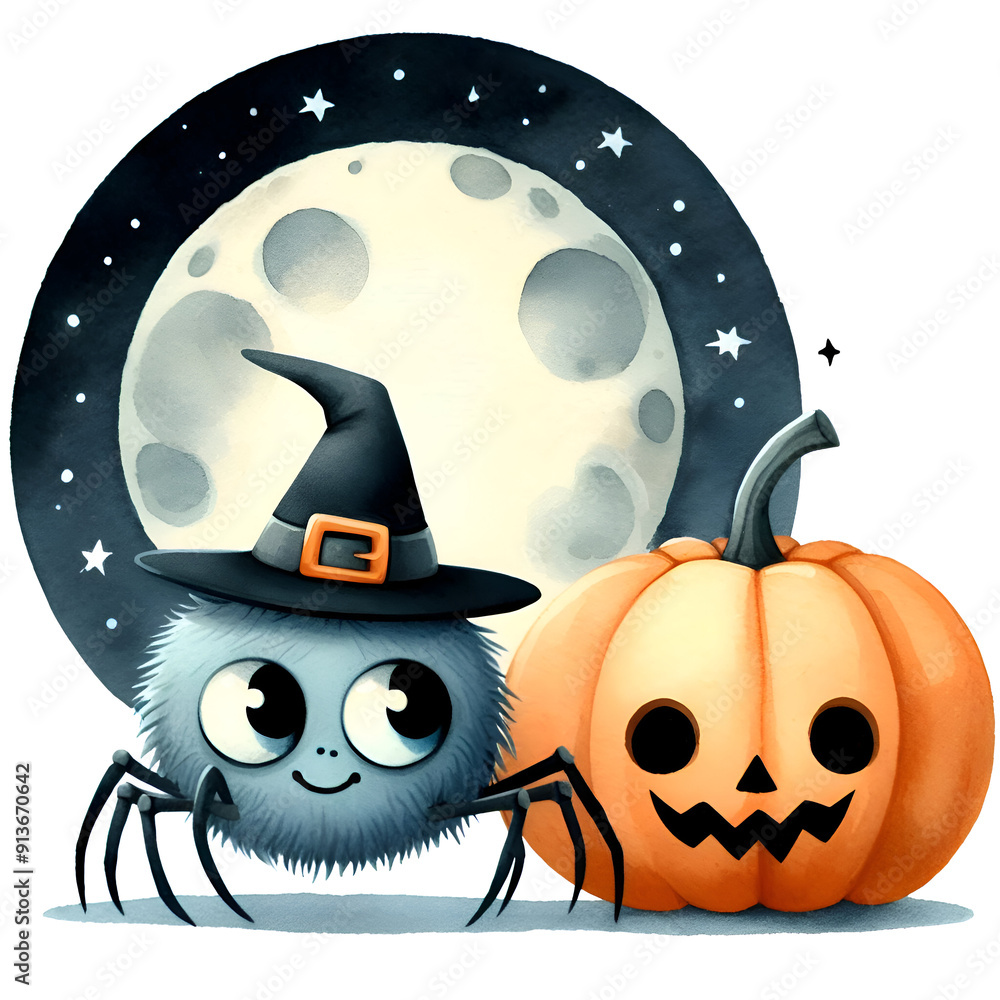 Cute Halloween Spider Clipart, Kawaii Spider, Adorable Halloween Spider ...