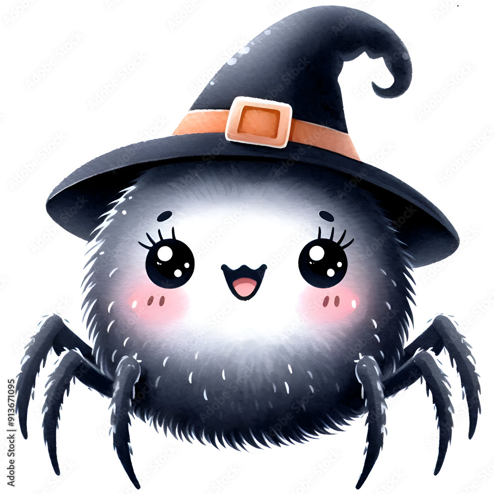 Cute Halloween Spider Clipart, Kawaii Spider, Adorable Halloween Spider ...
