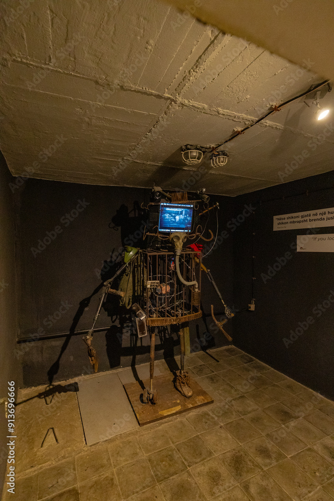 Tirana, Albania 07-17-2024 A massive five story bunker built by the ...