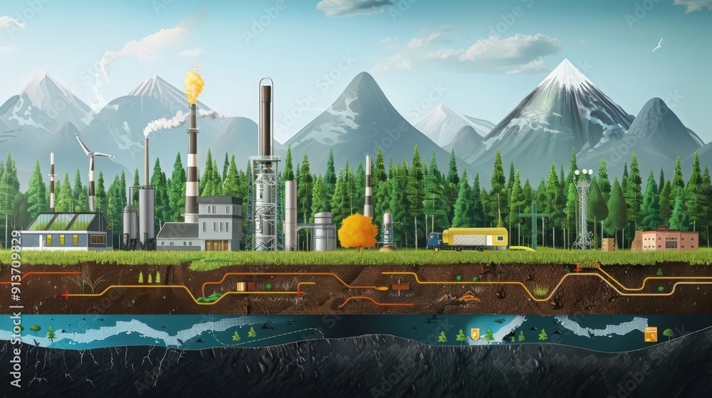 A chart showing the sources of carbon dioxide emissions, including ...