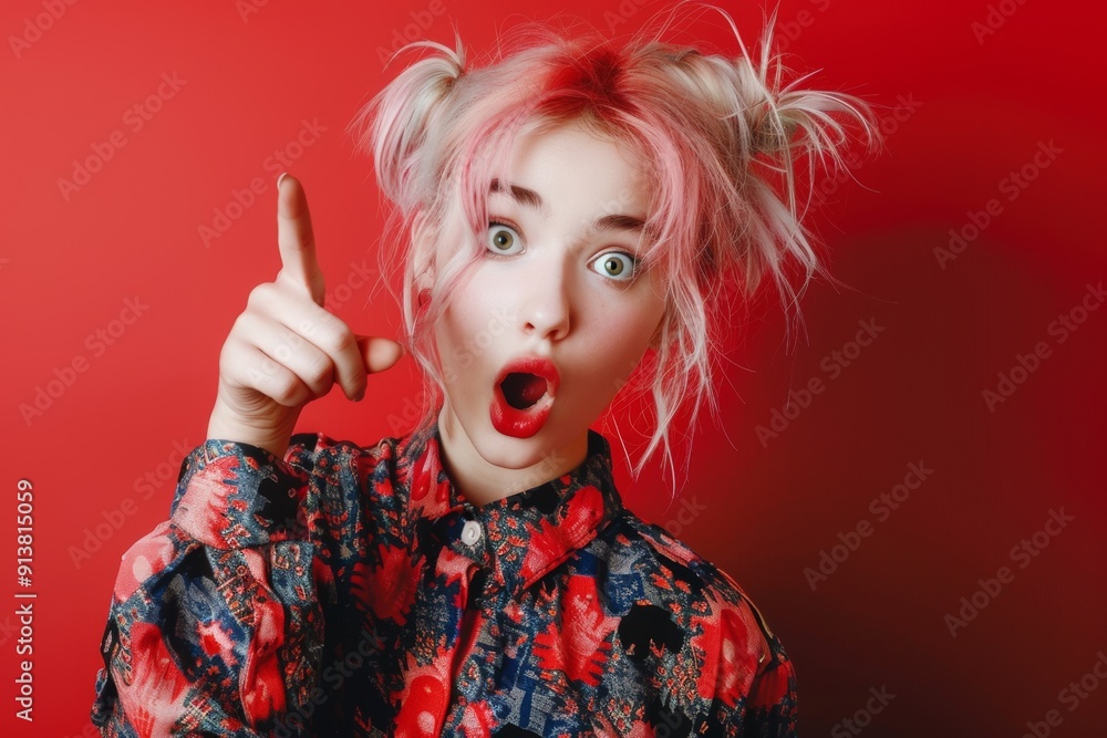 Striking pose showcases confident bold hairstyle and glamorous look ...