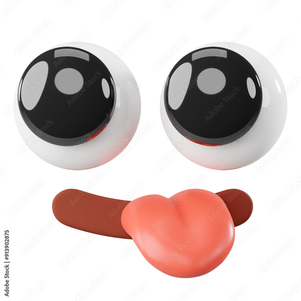 Png hungry face emoji sticker, 3D rendering, transparent background ...