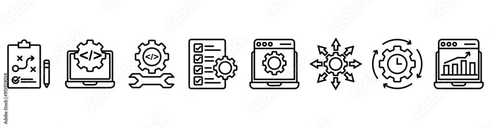 DevOps banner web icon vector illustration concept for software ...