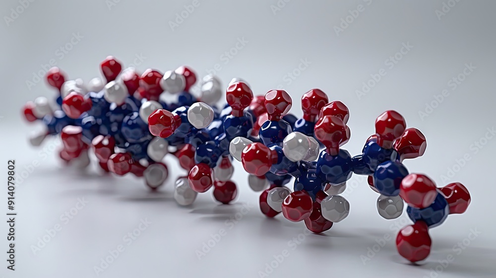 Visualizing the van der Waals structure of tripeptide molecule in a 3D ...