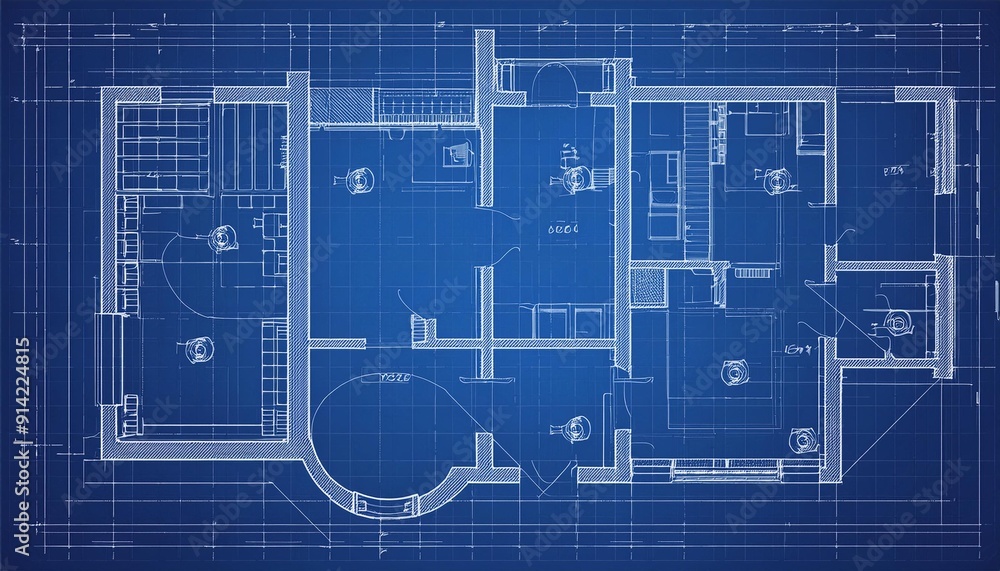 Blue print floor plan, architectural background Stock Illustration ...